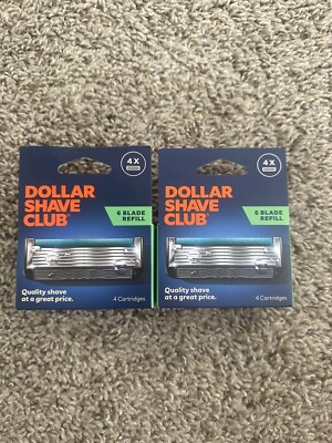 Lot of 2 Dollar Shave Club 6 Blade Razor Refill Cartridges 4ct Each 8 ...