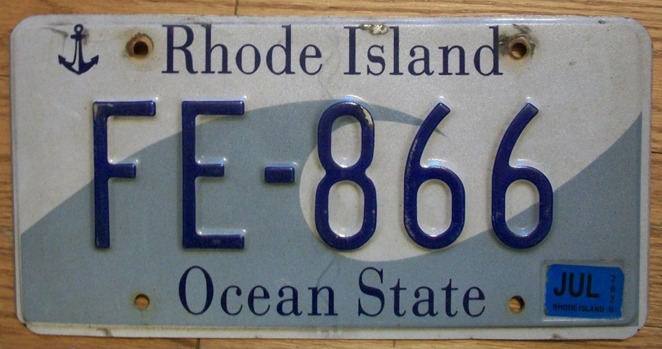 SINGLE RHODE ISLAND LICENSE PLATE - 2020 - FE-866 - OCEAN STATE | eBay