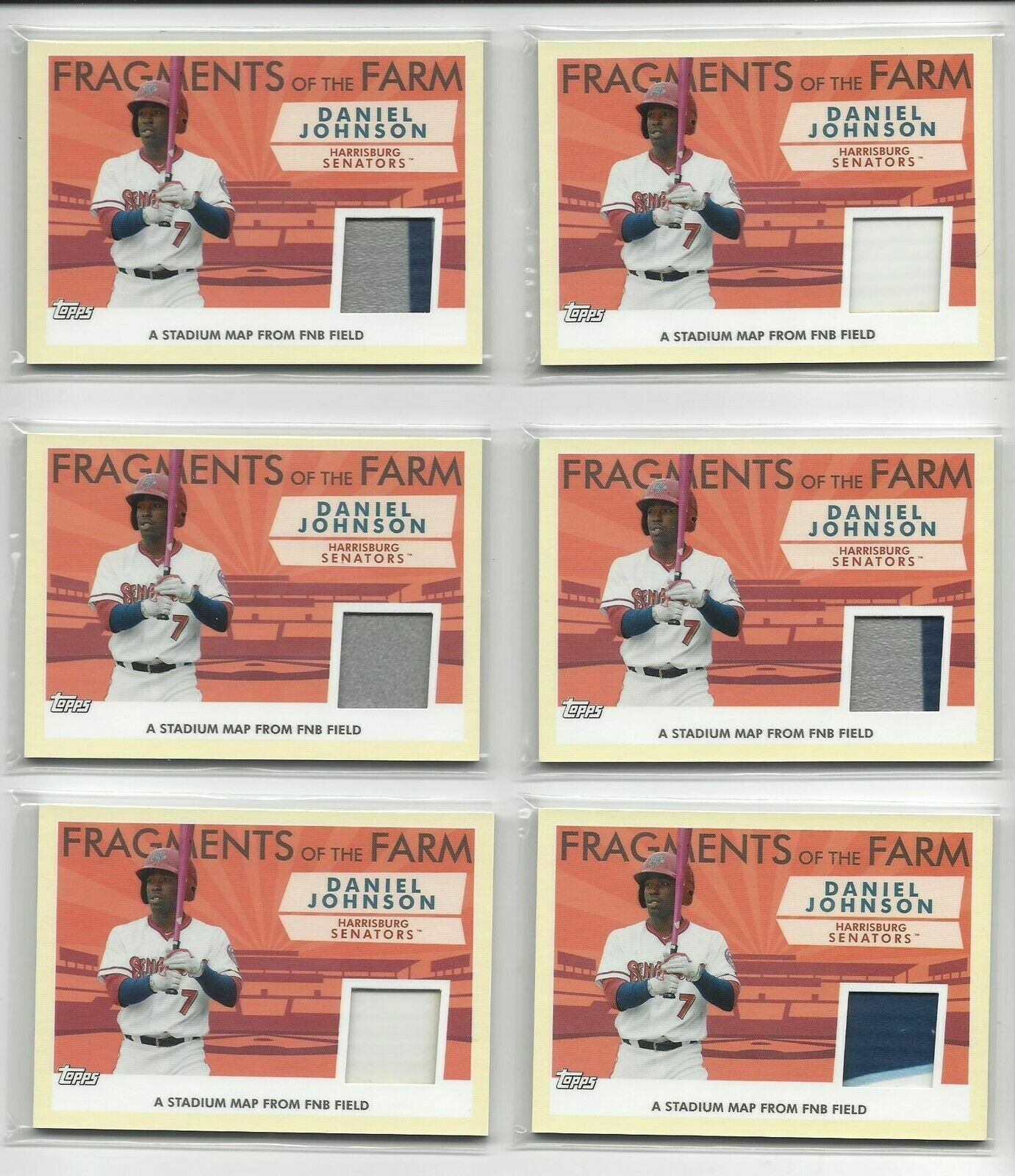 (6) DANIEL JOHNSON 2019 TOPPS PRO DEBUT FRAGMENTS OF THE FARM MAP ...
