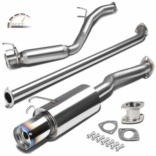 FOR 06-11 HONDA CIVIC 4" ROUND BURNT MUFFLER TIP T-304 RACING CATBACK ...