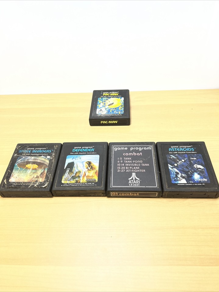 atari 2600 games lot Pac-Man Combat Space Invaders Asteroids Defender ...