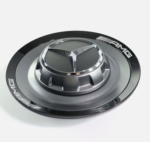 Genuine Mercedes Forged Wheel Center Caps Cover AMG Himalaya Grey | eBay