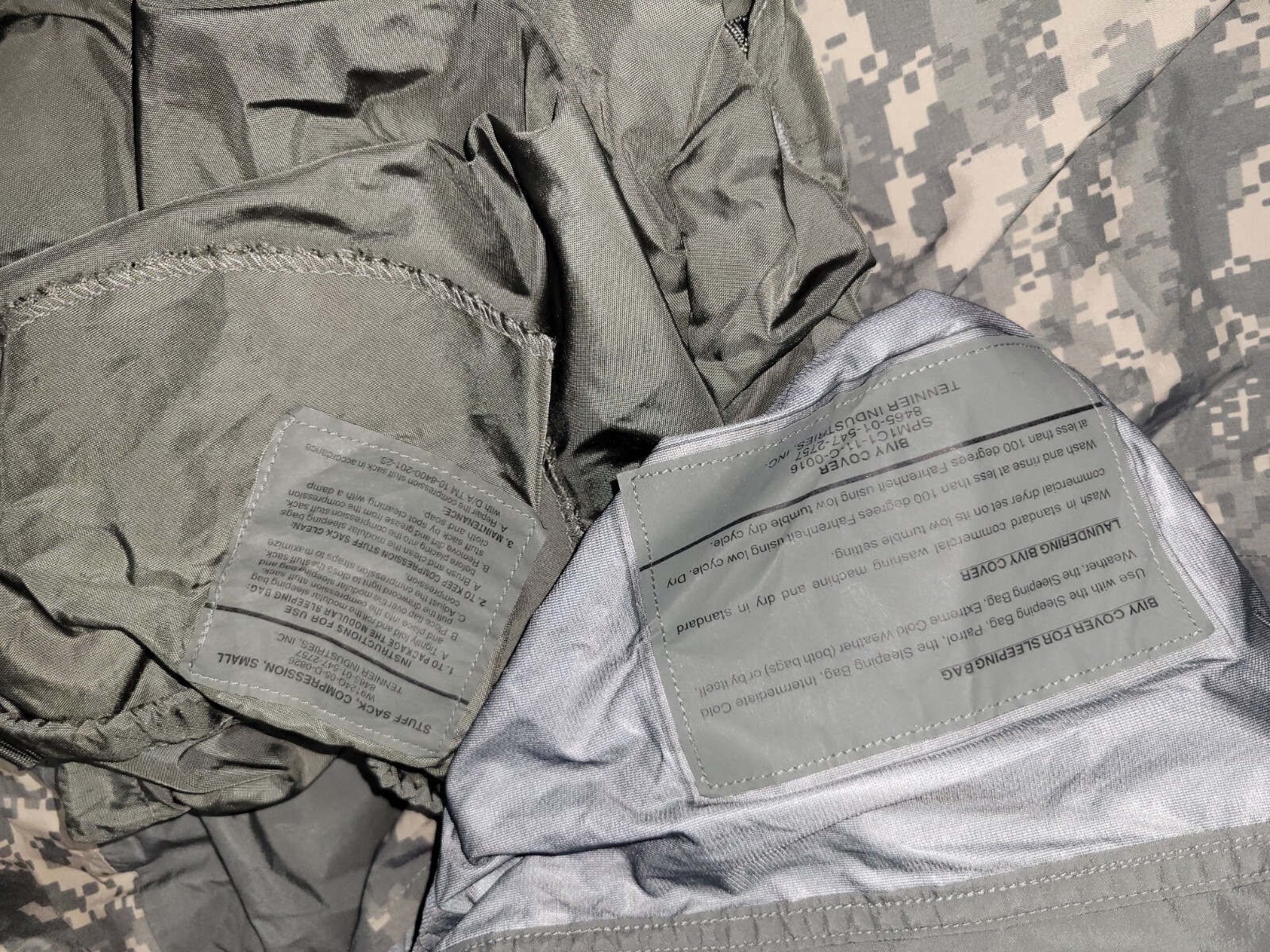 Goretex BIVY & Compression Bag for US Army Sleep System, NSN # 8465-01 ...