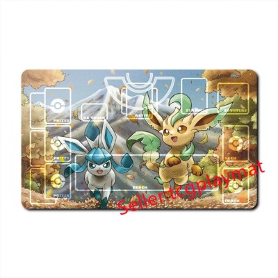 Glaceon Leafeon Pokemon Playmat TCG Card Game Gaming Desk Mat Mouse Pad ...