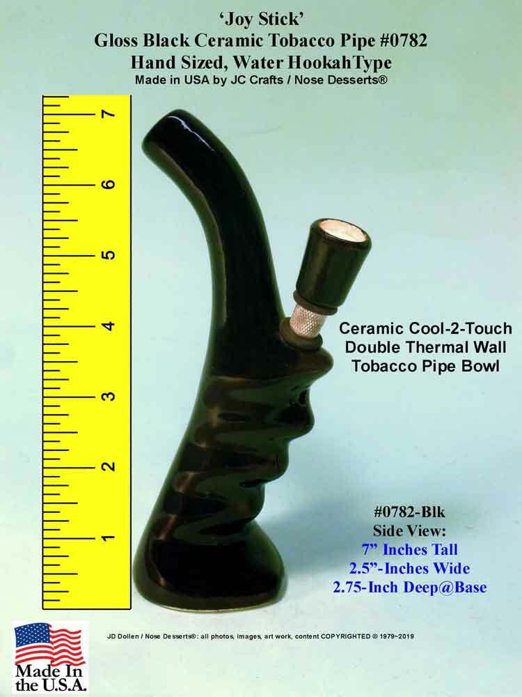 Water Smoking Hookah Bong Tobacco Pipe Black #0782 Ceramic Glass Hand ...