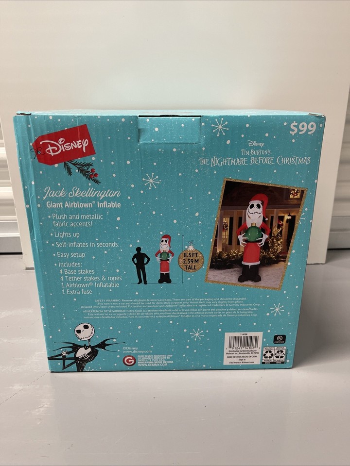 Jack Skellington Giant 8.5 Ft Tall Inflatable The Nightmare Before ...
