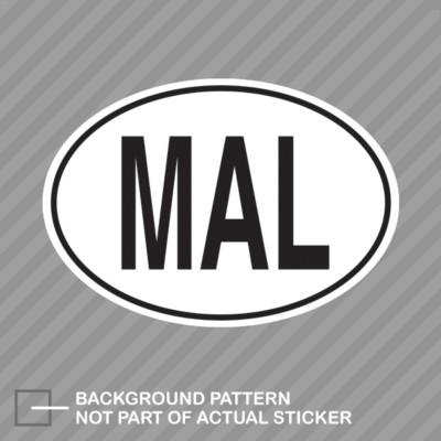 MAL Malaysia Country Code Oval Sticker Decal Vinyl Malaysian euro | eBay