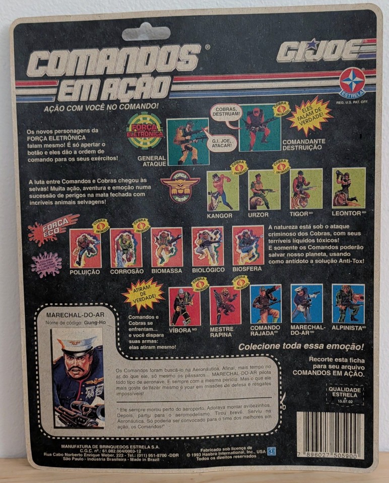GI JOE Brazilian GUNG-HO COMANDOS EM ACAO 1993 MARECHAL DO-AR ESTRELA ...