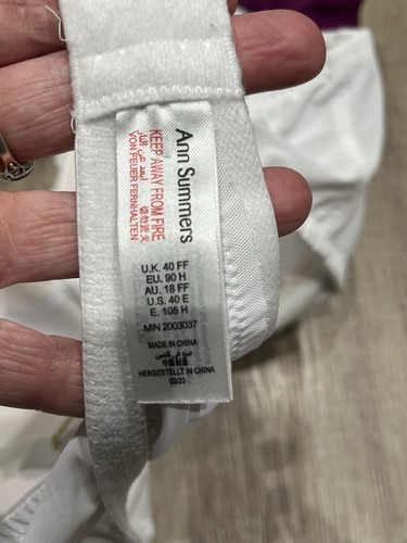 Ann Summers Sexy Lace White & Burgundy Plunge Bras Size 40FF | eBay