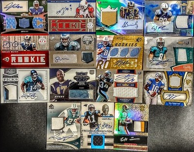 Auto Patch Rookie Football Card Lot Of 15 Cards. Football Auto Patch RC ...
