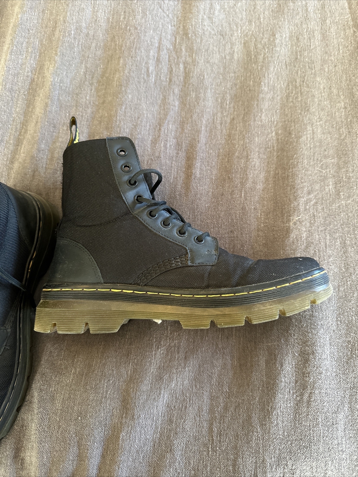 Doc Dr. Martens Air Wair AW004 Black CANVAS Sheridan Lace-Up Boots Men ...