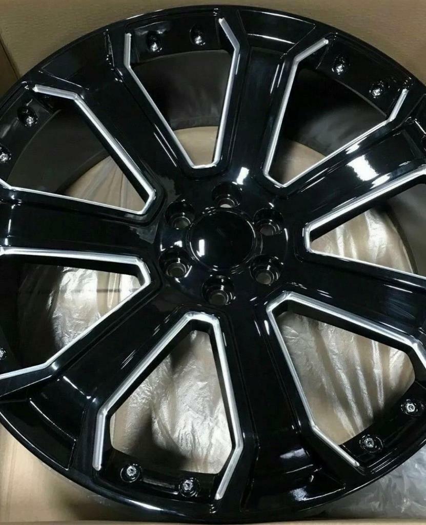 26 inch 26x10 Lux Replica G06 Black Milled wheels rims 6x5.5 6x139.7 ...