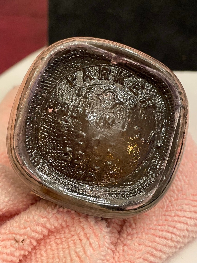 Vintage Parker Quink Fountain Pen Ink Microfilm Black Glass Bottle | eBay