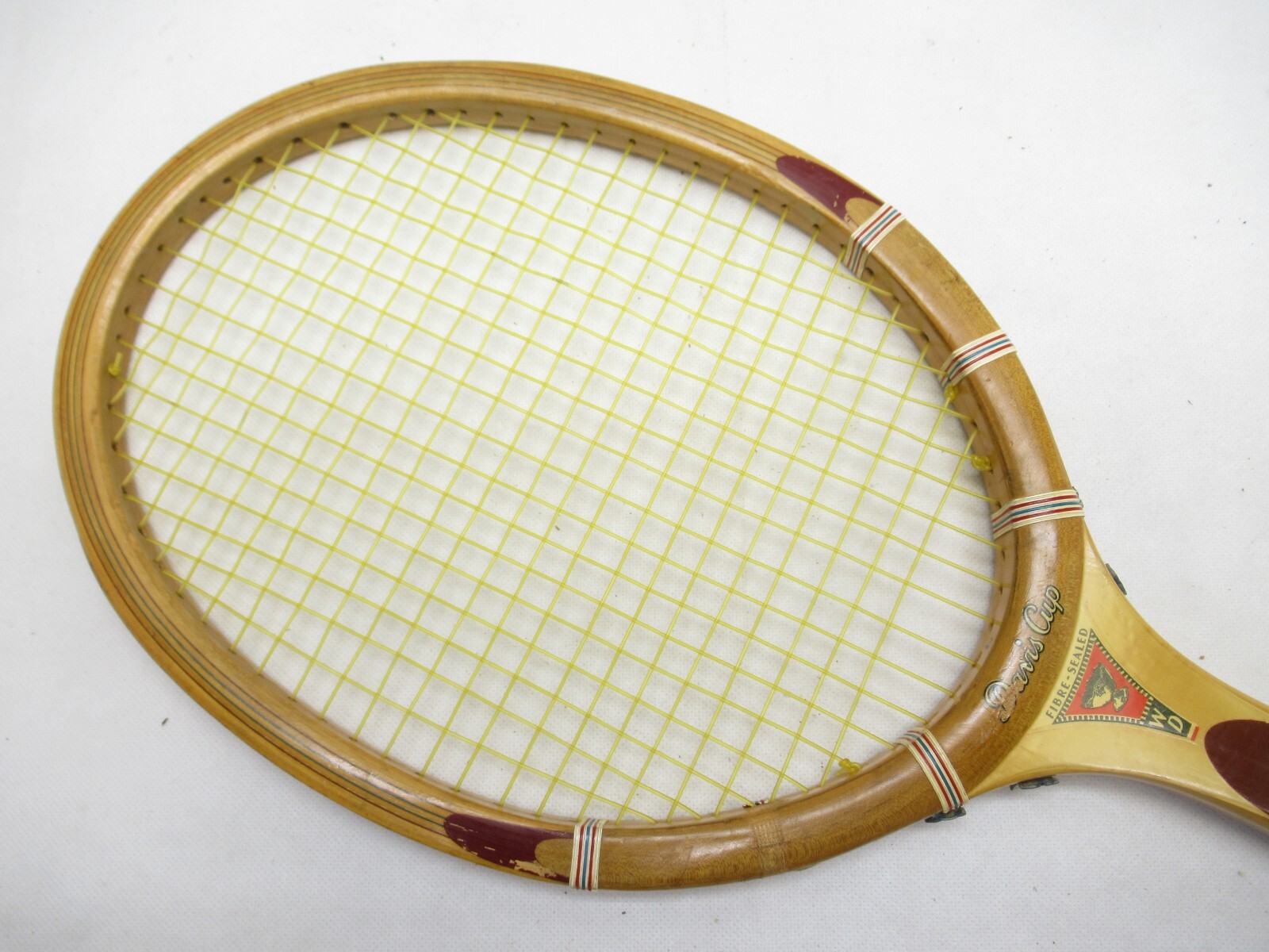VINTAGE WRIGHT & DITSON "DAVIS CUP" WOODEN TENNIS RACQUET. ANTIQUE ...