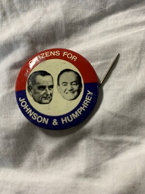 Citizens For Johnson And Humphrey Campaign Button Pin Reproduction | eBay