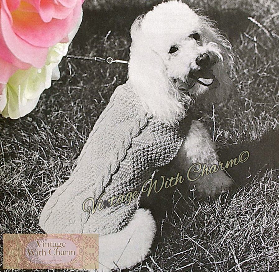 Knitting Pattern Dog Coats Small Dogs Dog Sweater / Pet Vest | ANY