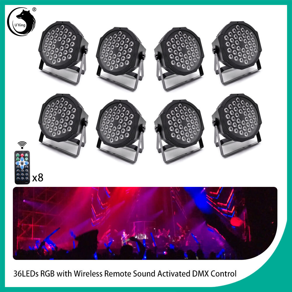 10x 36LED RGB Par Can Lights DMX Stage Effect DJ Disco Party Uplighter ...
