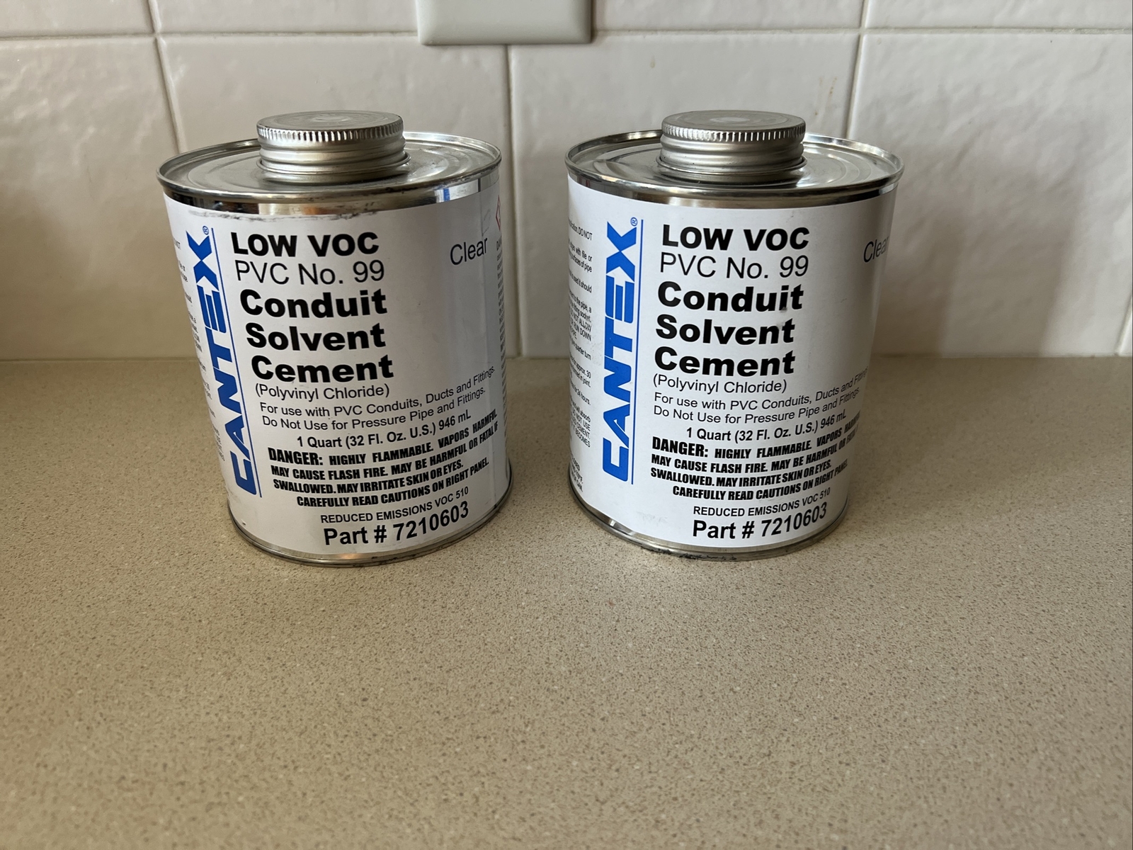 2 Cantex 7210603 Clear Solvent Cement for PVC Electrical Pipe and ...