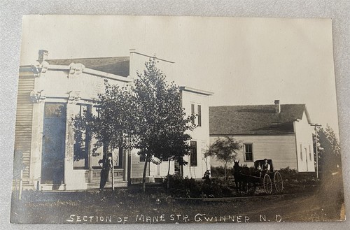 1908 Gwinner North Dakota Main Street Real Photo Postcard RPPC | eBay