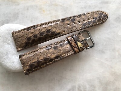 20mm/18mm Brown Python Print Leather Watch Strap Band | eBay