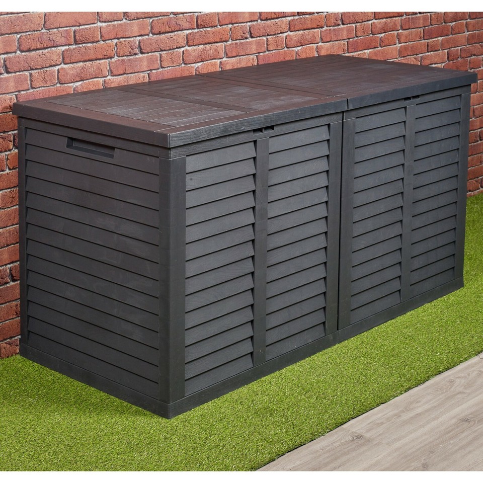 Large 750L Garden Storage Outdoor Box Plastic Utility Chest Unit Box ...