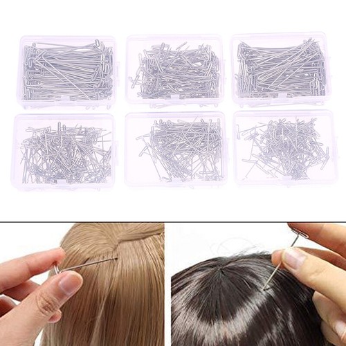 100Pcs Wig T Pins Wigs Silver 26-54MM Long T-pins Styling Tools with #b ...
