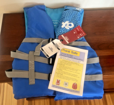 X2O Universal Life Jacket Adult 2X 3X Vest Preserver Type III Blue USCG ...