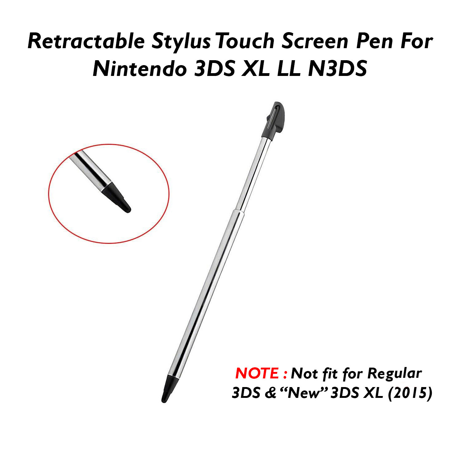 Metal Retractable Stylus Touch Screen Pen For Nintendo 3DS XL LL N3DS ...