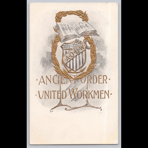 Postcard Ancient Order United Workmen Fraternal Organization Emblem | eBay