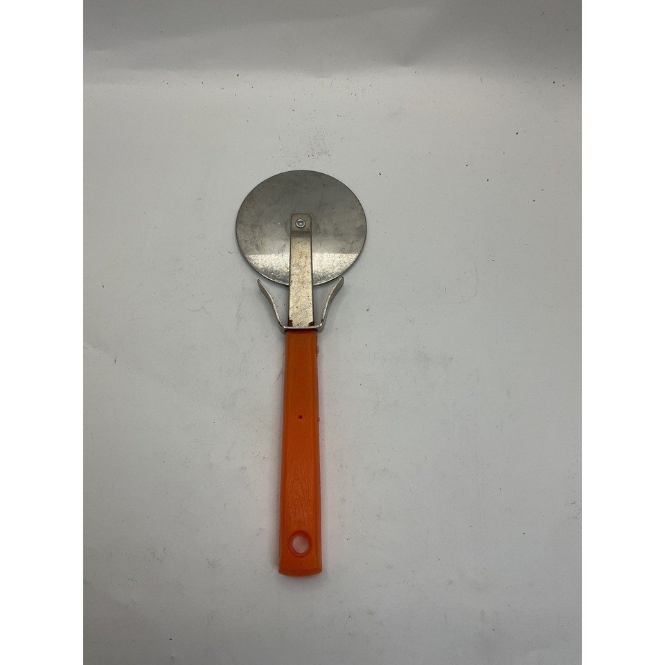 Vintage Pizza Cutter Slicer Wheel Orange Handle Kitchen Tool Utensil | eBay