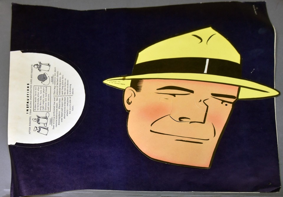 Dick Tracy Paper Halloween Costume-Mask and Suit-1953 | eBay