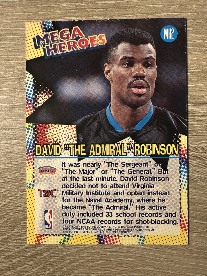 1997 Topps Stadium Club DAVID ROBINSON "The Admiral" Foil Insert | eBay
