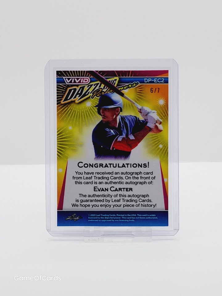 2023 Leaf Vivid EVAN CARTER Auto Autograph /7 🔥 | eBay