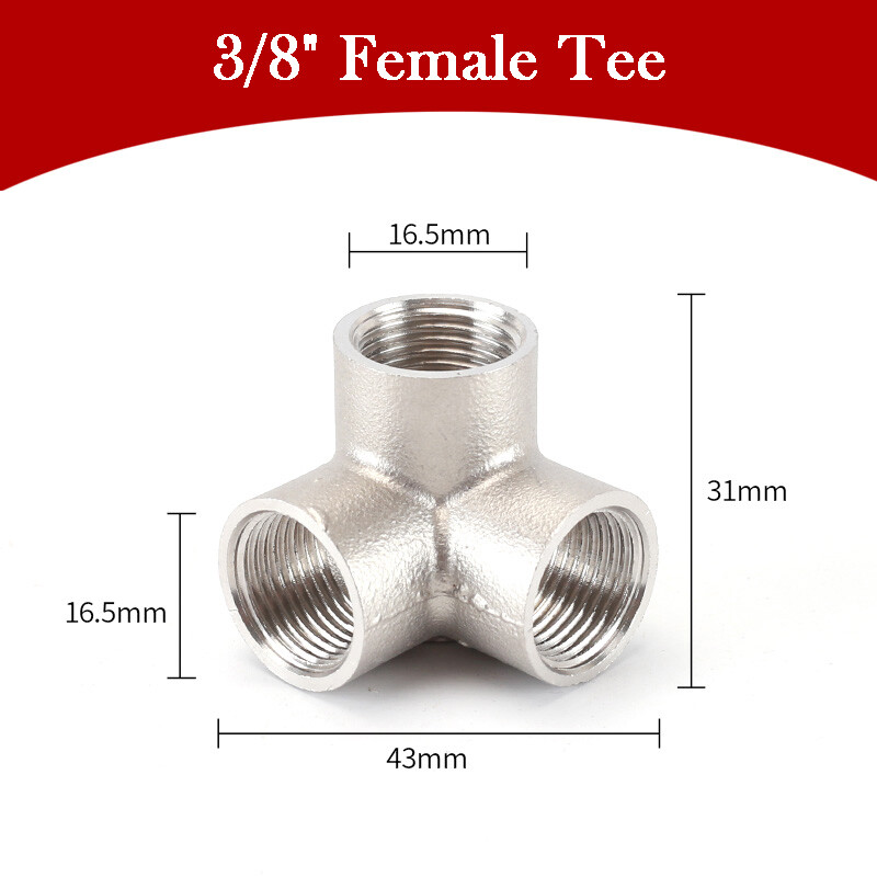 BSP Female 3 Way Pipe Fitting Stainless Steel Right Angle Tee Corner ...
