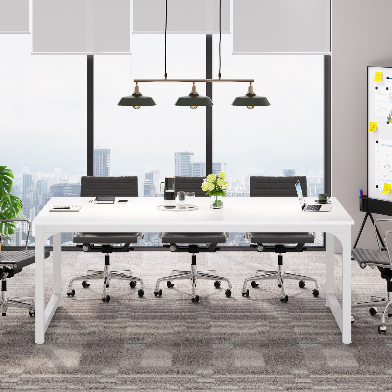 6ft Modern Conference Table Large Computer Desk Executive Desk for Home ...