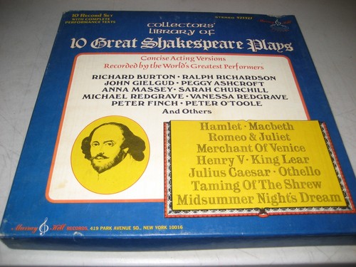 10 GREAT SHAKESPEARE PLAYS w/BOOKLET COMPLETE TEXT 10xLP NM Murray Hill ...