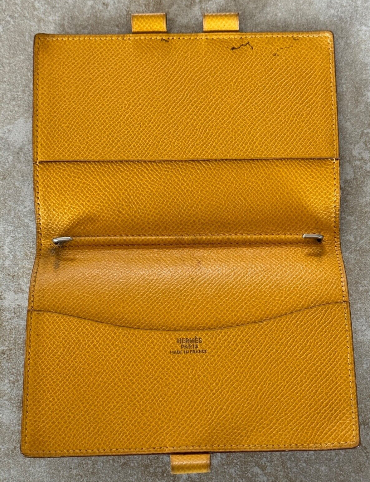Hermes Agenda Notebook Cover Yellow Leather Authentic - Gem