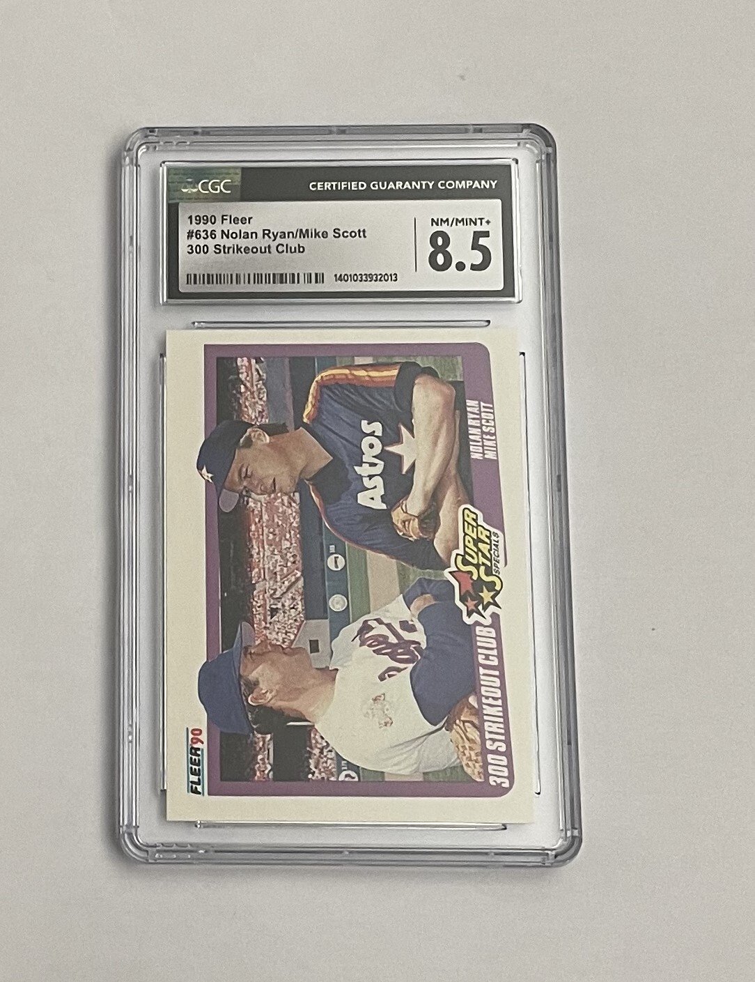 1990 Fleer 300 Strikeouts Club Nolan Ryan and Mike Scott CGC 8.5 NM/MT ...