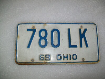 VINTAGE. 1969 OHIO LICENSE PLATE #780 LK, METAL USED | eBay