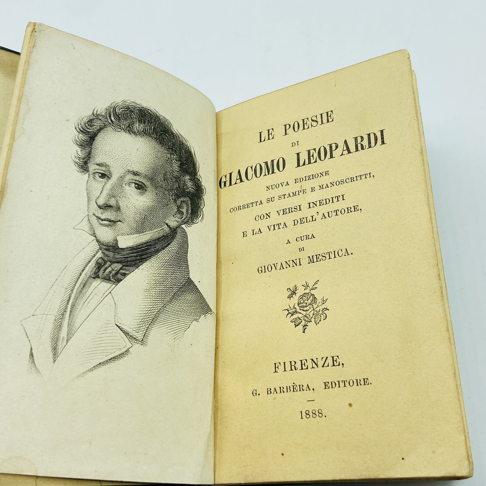 1888 ANTIQUARIAN MINIATURE BOOK POESIE di G. LEOPARDI ITALIAN Pocket | eBay