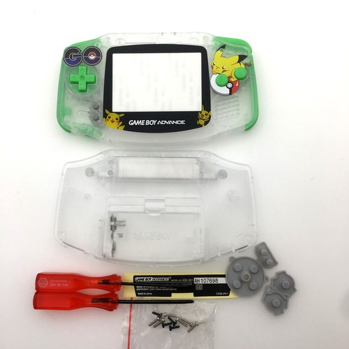 Clear White Pokemen Pika-chu GO GBA Housing Shell Case cover For ...