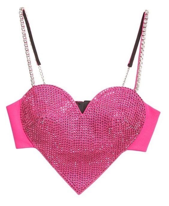 Sale! Buy Now! Handmade Beaded Crystal Heart Top, Fuchsi Top, Custom ...