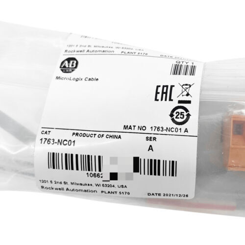 AB 1763-NC01 Ser A DH-485 Cable 8-Pin Mini DIN 6-Pin MicroLogix 1100 ...