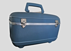 60's Vintage Train Case .. Imperial....hard shell...blue... Great Make ...