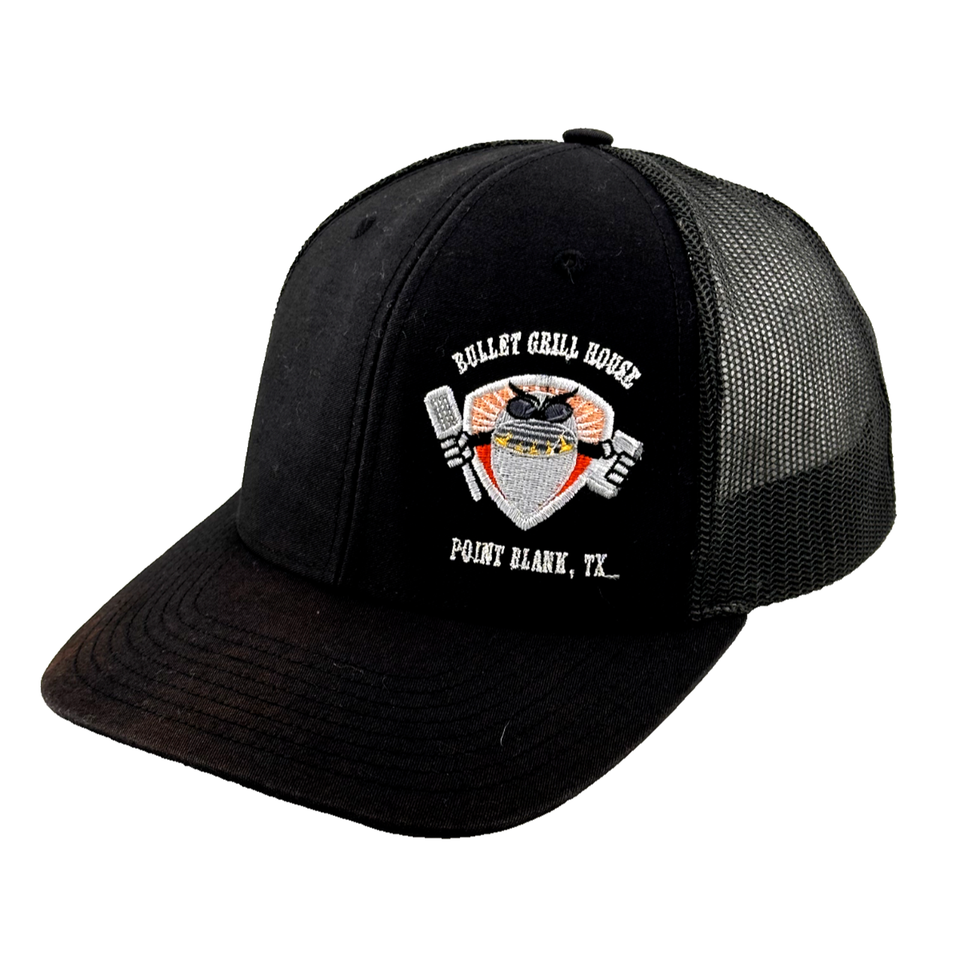 Adult BULLET GRILL HOUSE: Point Blank TX CAP Black - OSFM - Adjustable ...