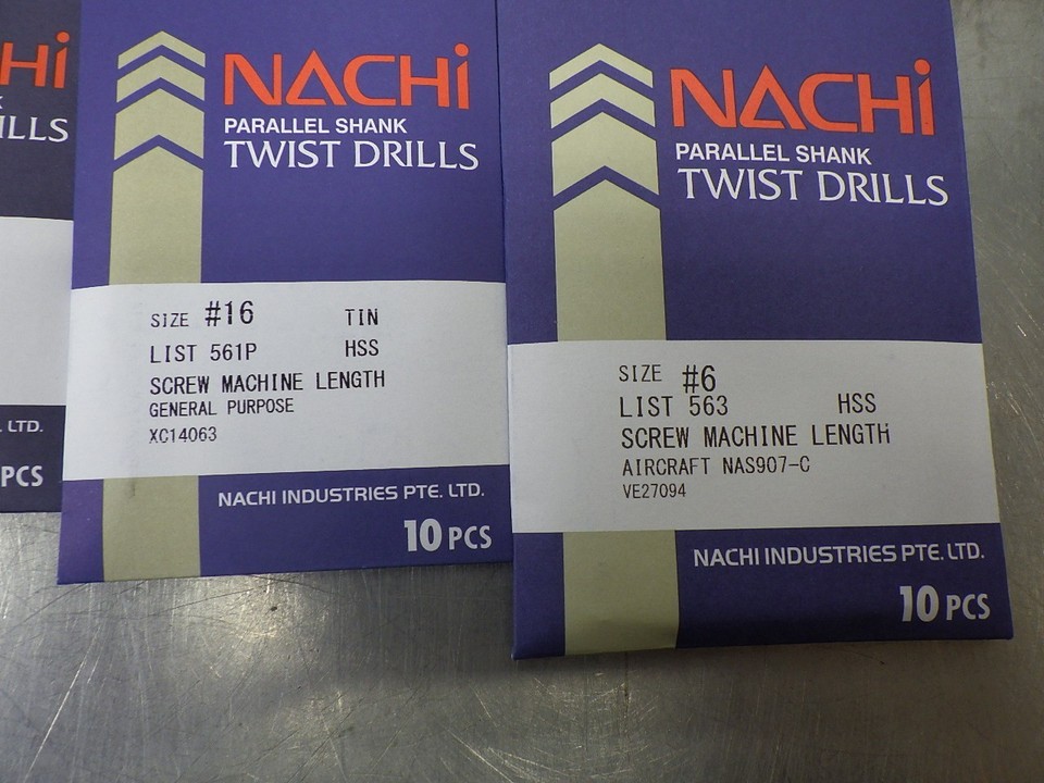 Lot of 70 NEW! Assorted NACHI HSS Drill Bits-Various Sizes/Types (As ...