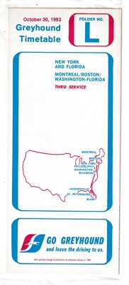 GREYHOUND BUS TT # L Oct. 30, 1983 ( MINT ) | eBay