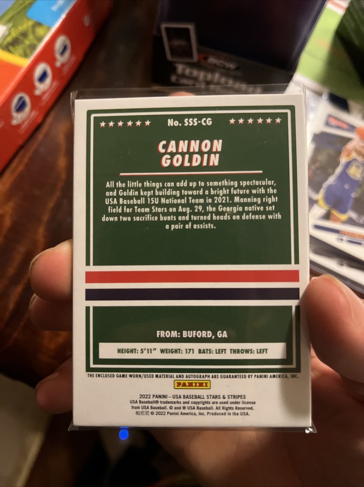 cannon goldin panini usa baseball stars and stripes autograph jersey ...