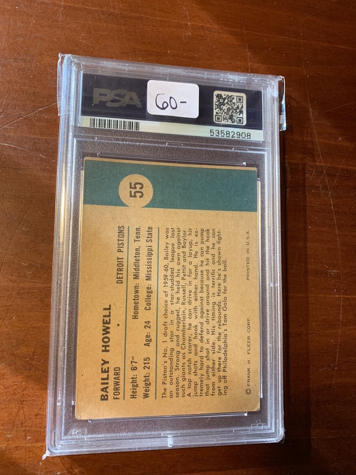1961 Fleer #55 Bailey Howell In Action Fights The Ball PSA VG 3 | eBay