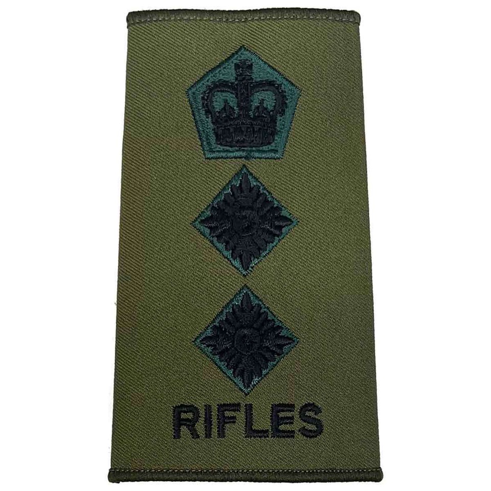 Rifles Olive Green Rank Slide (PAIR) - British Army Military | eBay